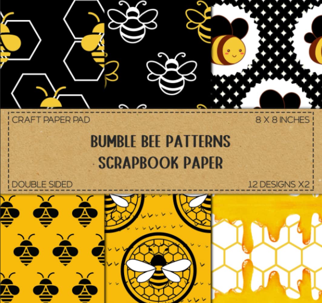 Bee Scrapbook Paper: Bumblebee Patterns, Decorative Craft Paper ...