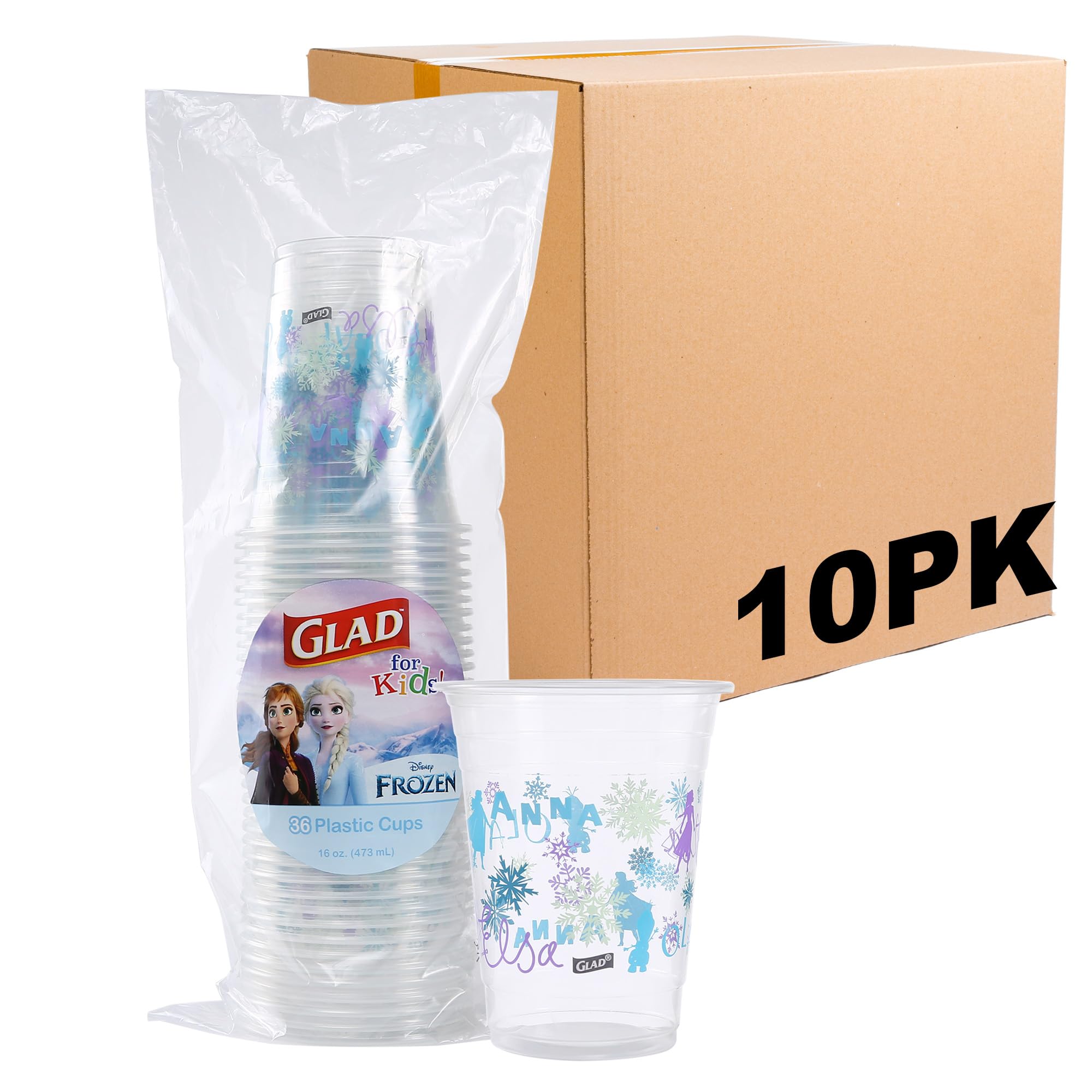 Snapklik.com : Glad For Kids Disney Frozen Clear Disposable Plastic ...