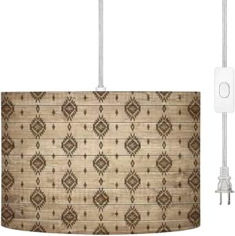 Plug in Pendant Light beige native rhombus geometric shape Ethnic ...