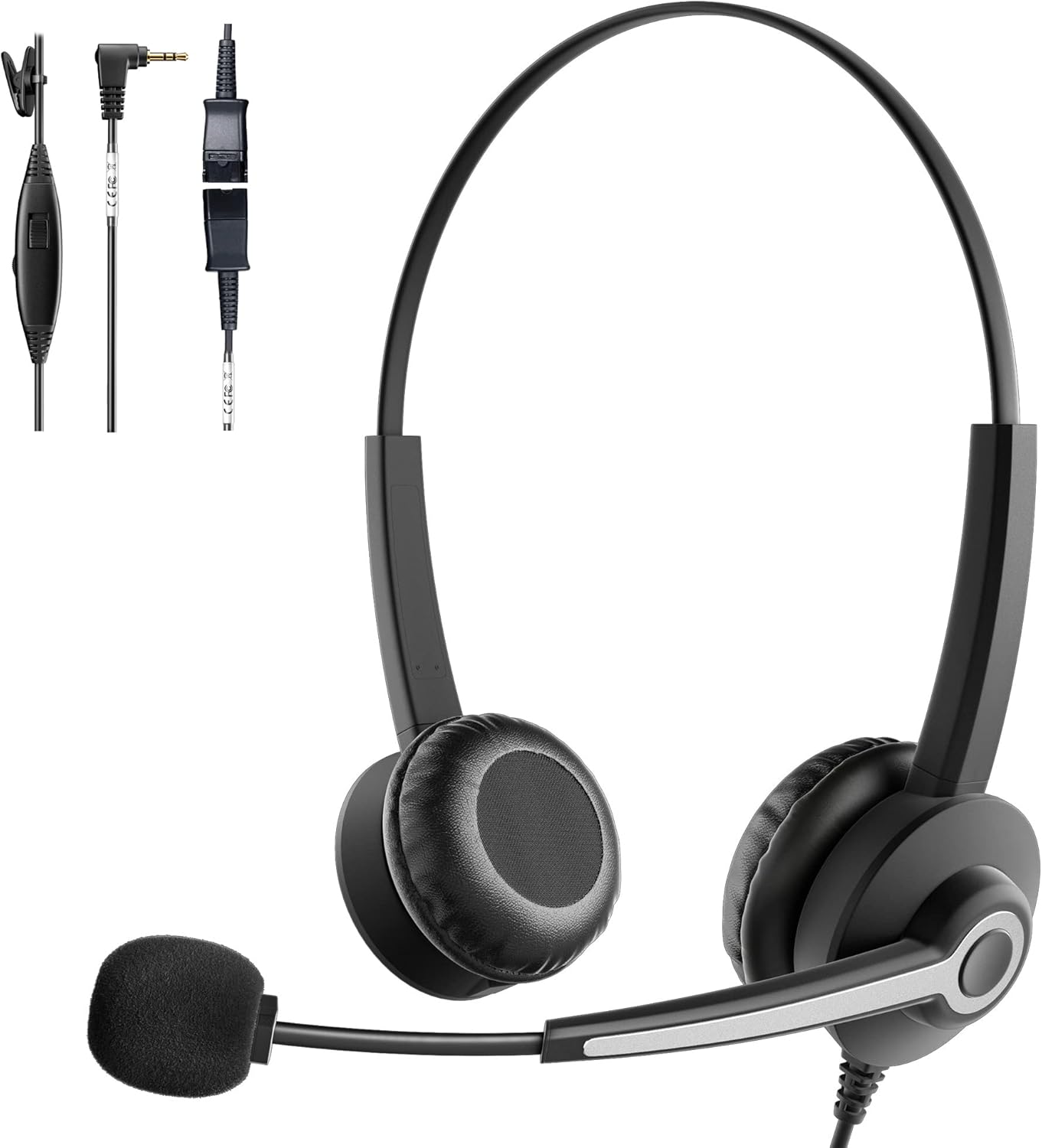 Amazon.com: Voistek Phone Headset Noise Cancelling, 2.5mm Jack Landline ...