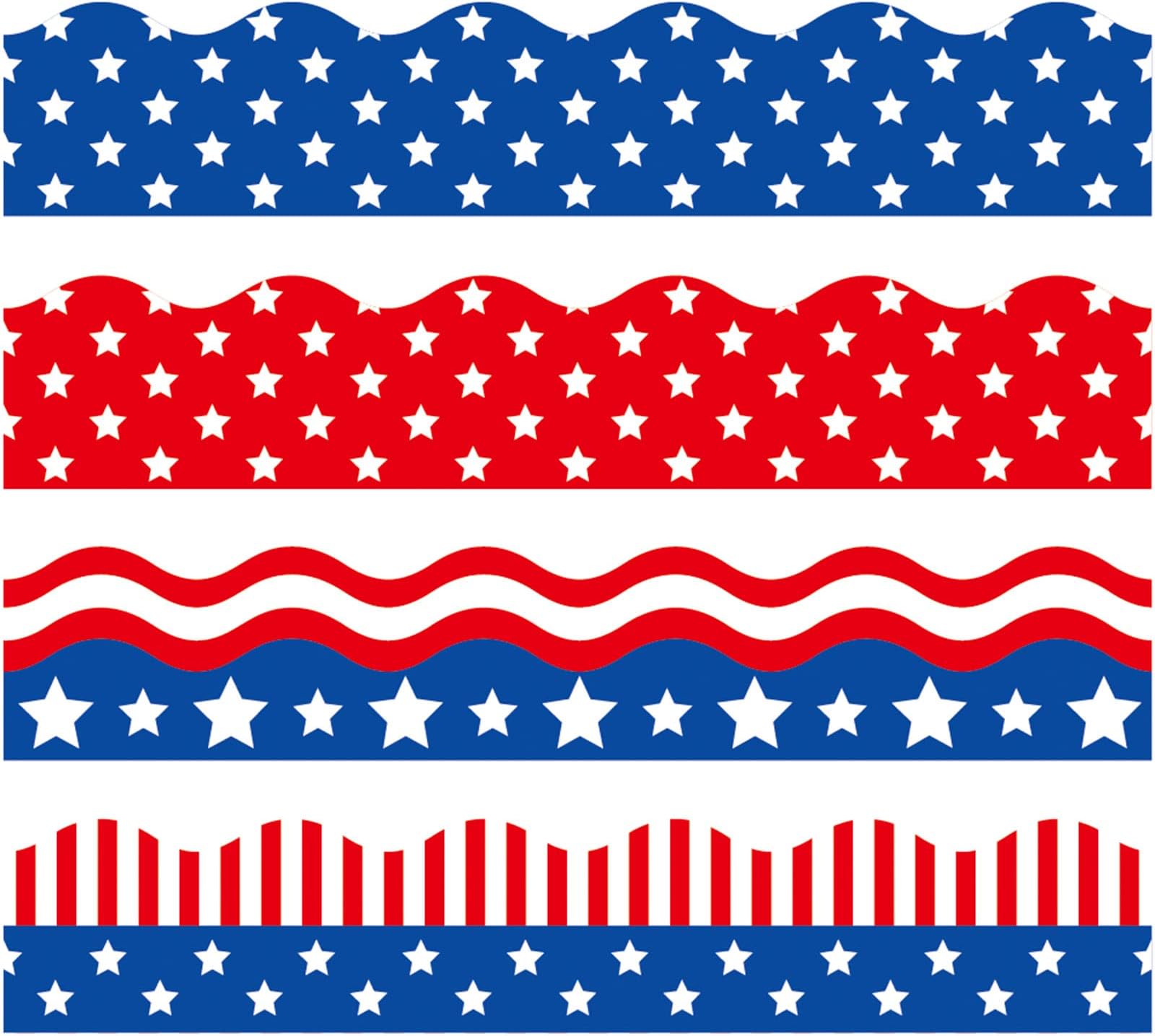Amazon.com: Quera 50 Pieces 4th of July Bulletin Board Borders ...