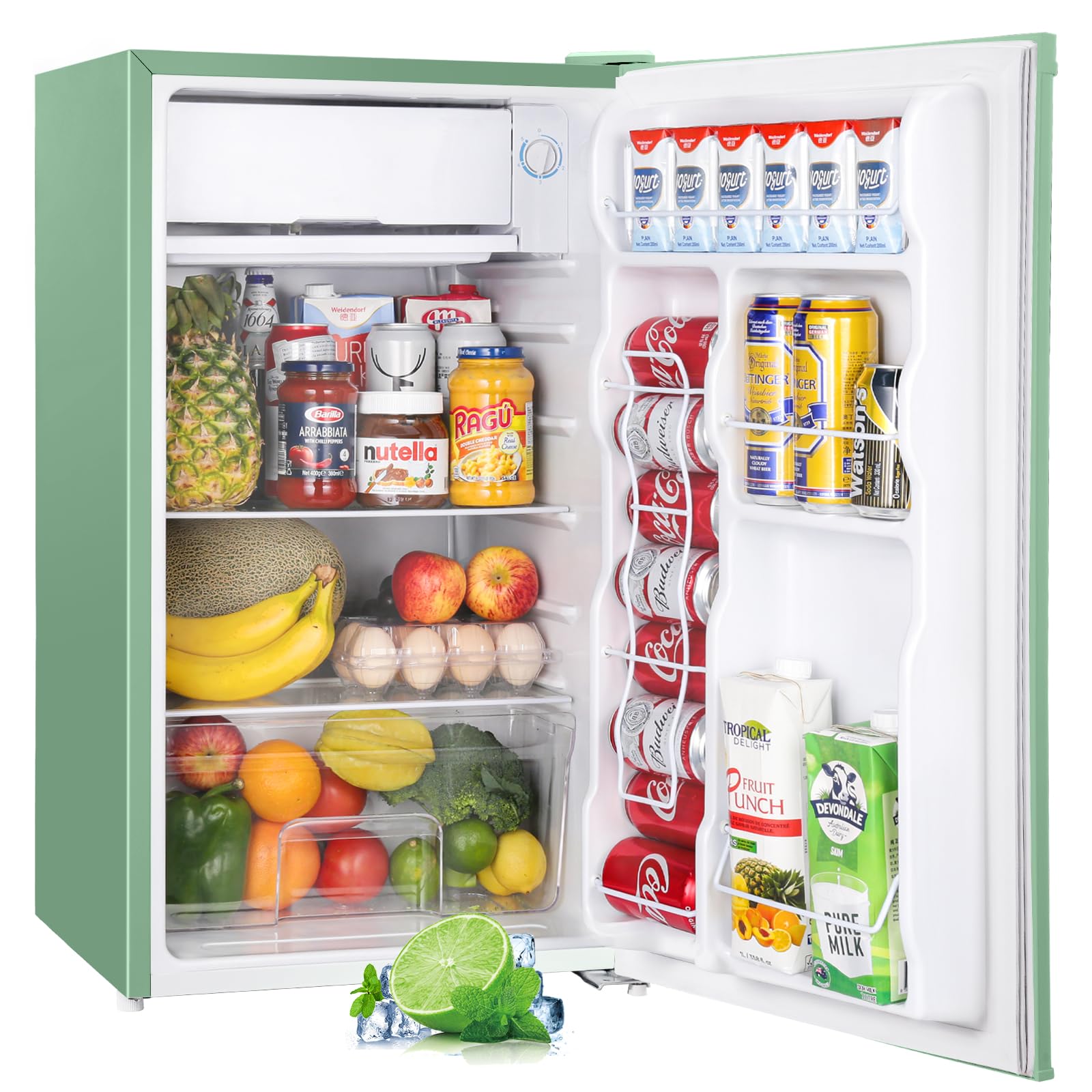 Amazon.com: Upstreman 3.2 Cu.Ft Mini Fridge with Freezer, Single Door ...