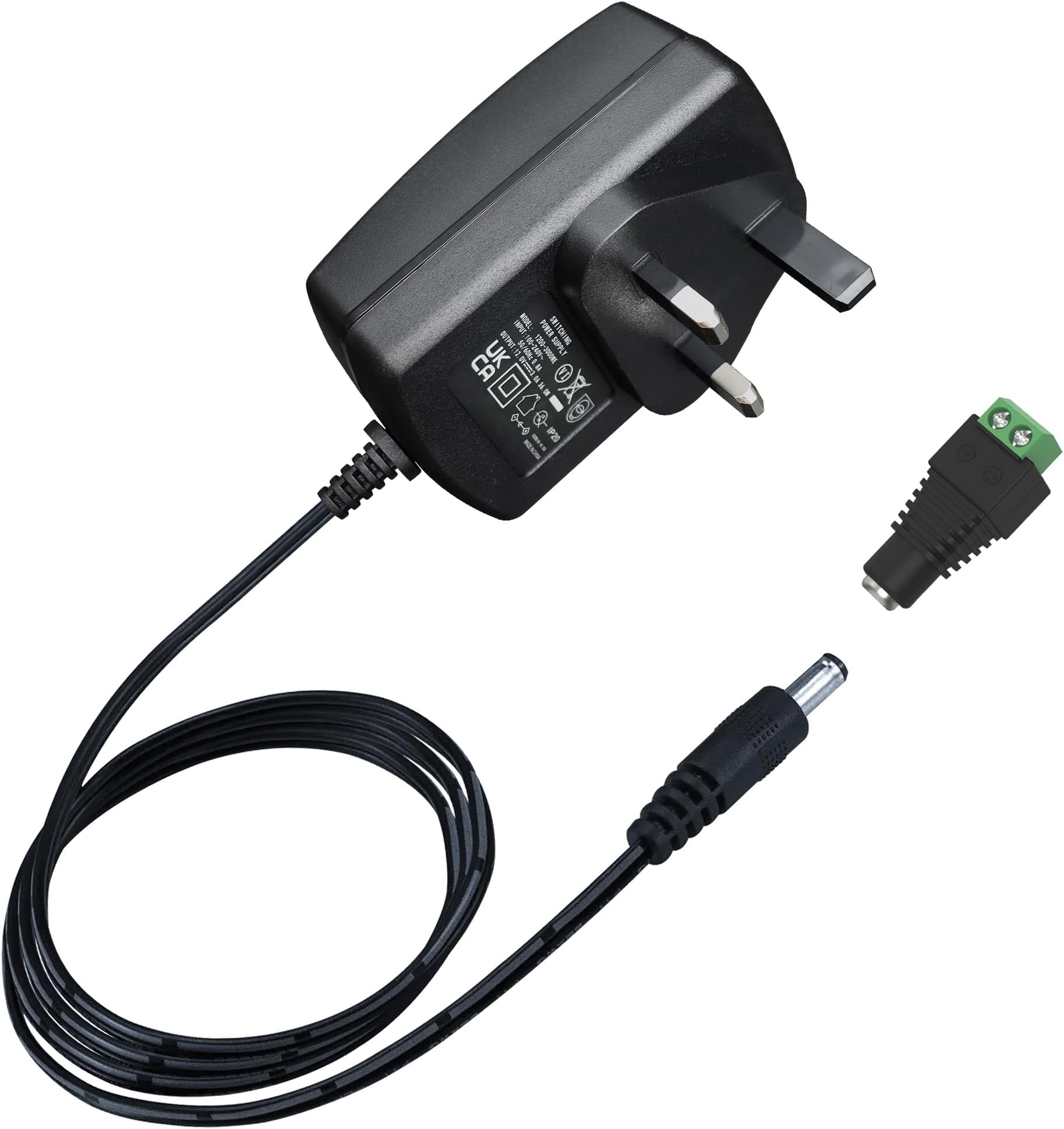 12V 3A 36W 1.8M/6Ft Long Power Supply Adapter, AC DC Switching Adapter ...