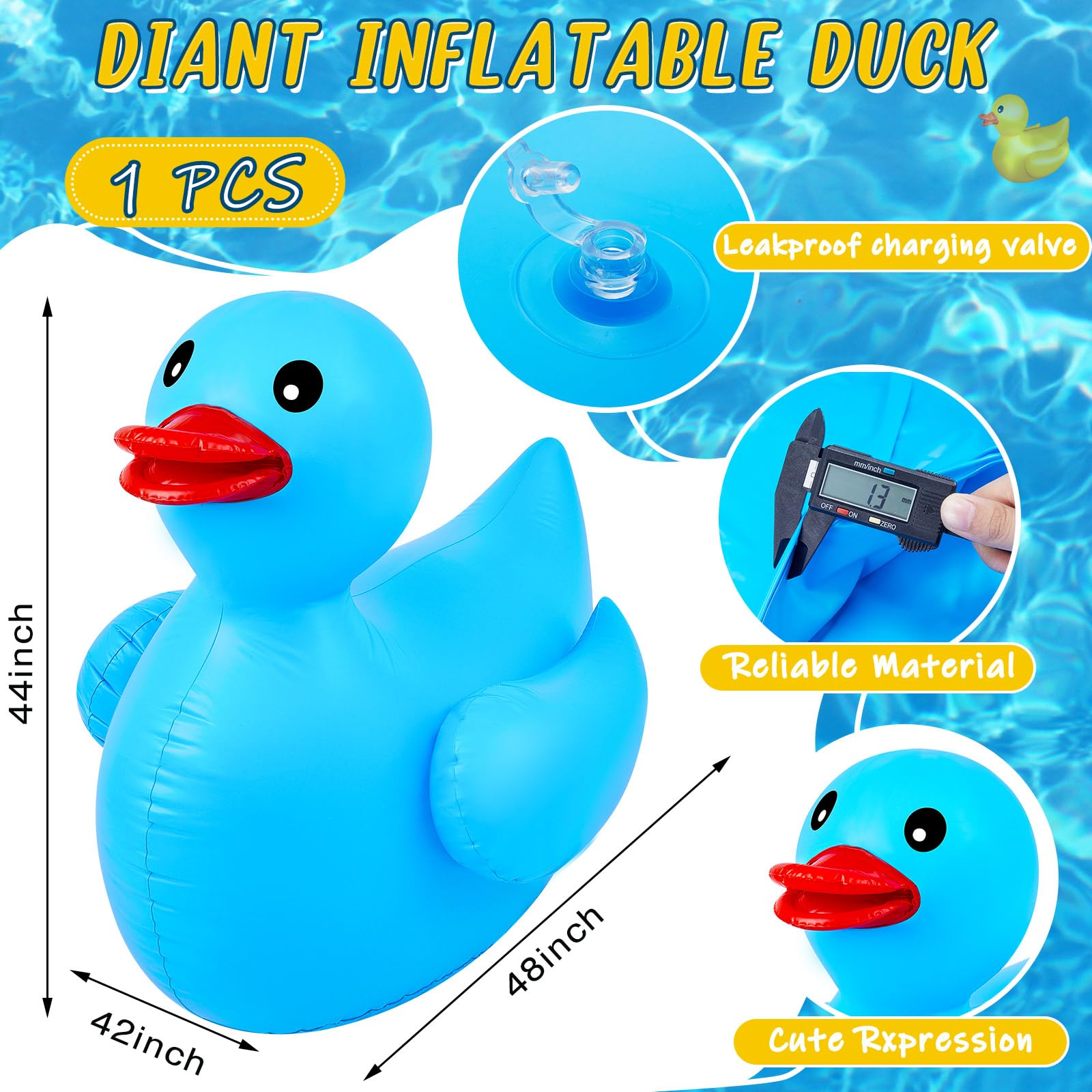 Snapklik.com : Hungdao 1 Pack 4 Feet Giant Inflatable Duck Huge Rubber ...