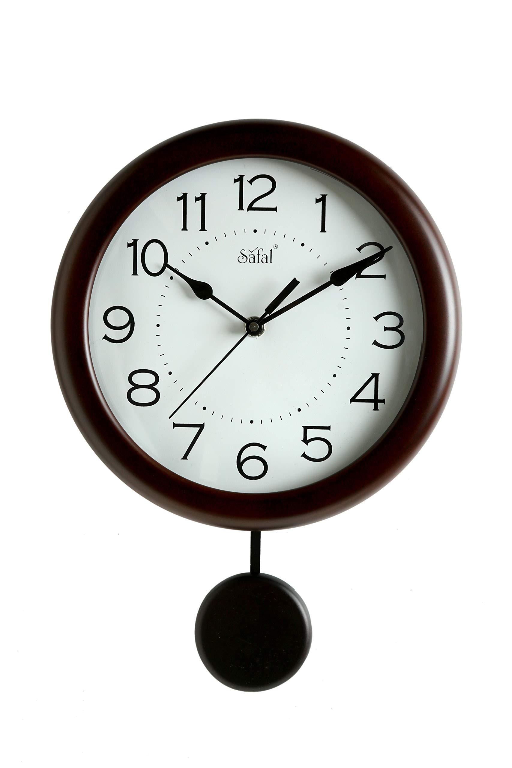 Buy SaFaL Abstract Wood Pendulum Clock (Brown, 32 x 23 x 6 cm) Online ...