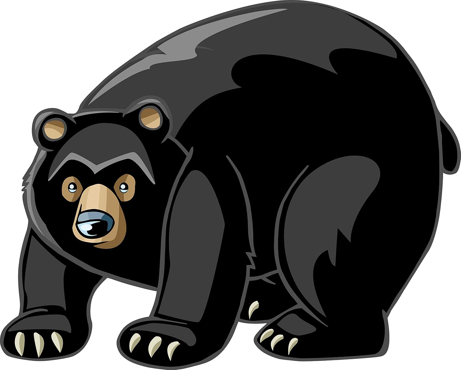 Amazon.com: Simple Black Bear Crouched Forest Animal Cartoon Art Emoji ...