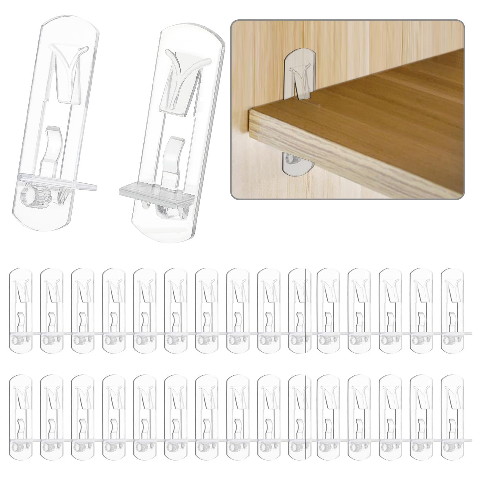 Amazon.com: 30pcs Clear Plastic Locking Shelf Support Pegs Shelf Pins ...