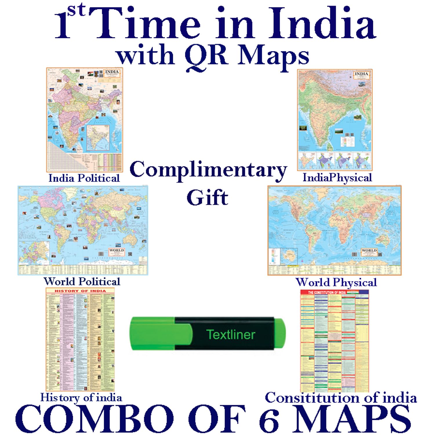 Buy Smart Books India & World (Political and Physical) with QR Code ...