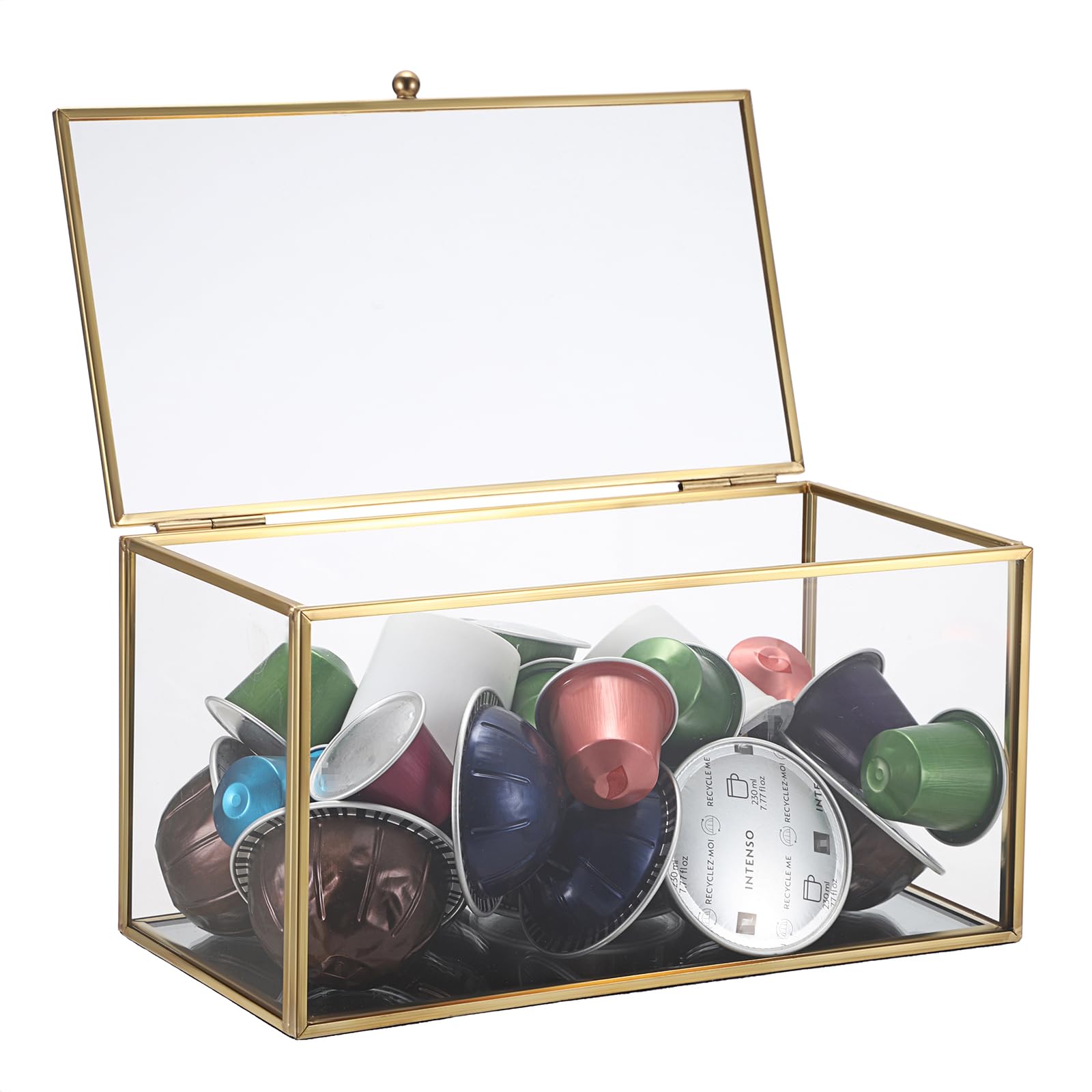 Amazon.com: ELLDOO Gold Glass Coffee Pods Holder, Coffee Capsule ...