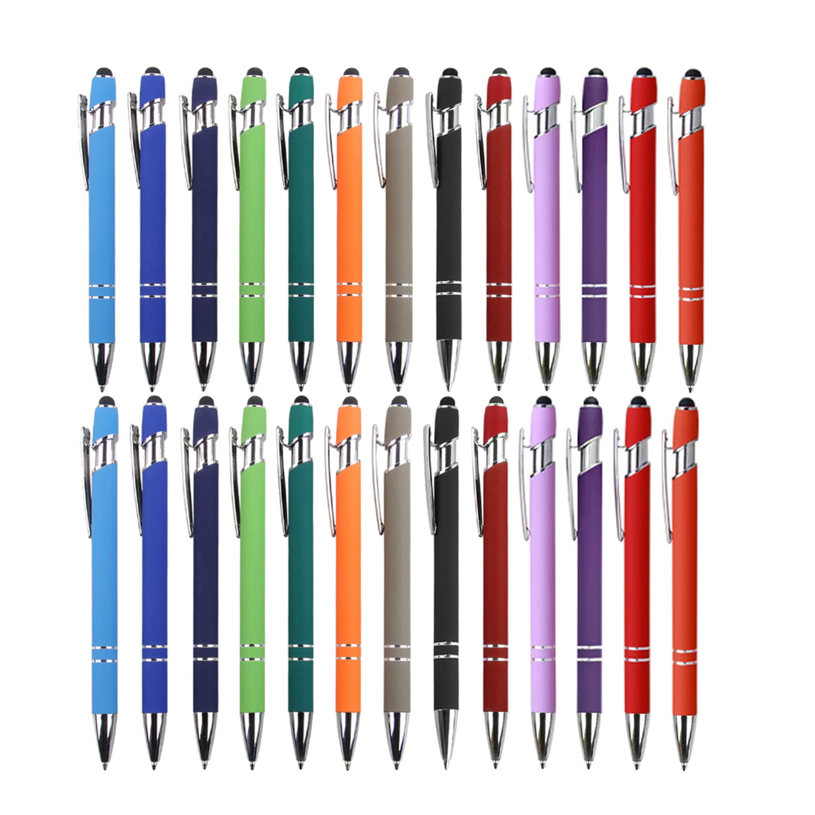 Facune 26Pcs Retractable Ballpoint Pens, 2-in-1 Stylus Pen, Screen ...