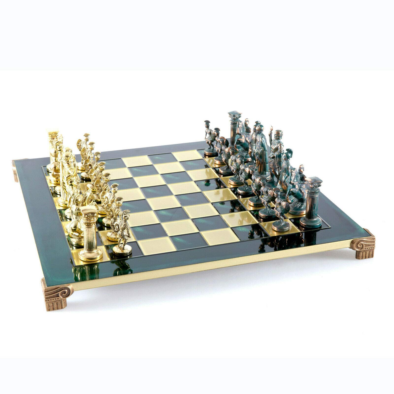 Manopoulos Greek Roman Army Large Chess Set Brass And Green ...