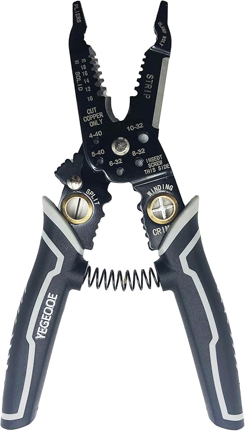 YEGEOOE 9-in-1 Wire Stripper Tool, 8inch Wire Strippers Electrical ...