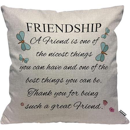 HGOD DESIGNS Cushion Cover Friendship Quotes A Friend is One of The ...