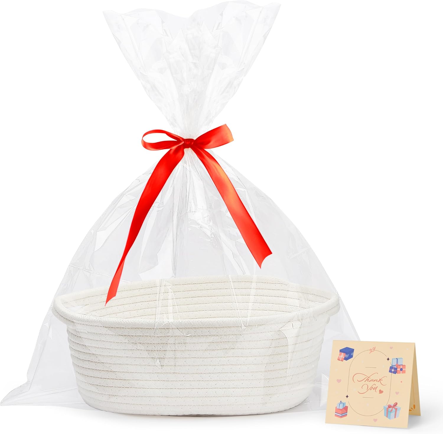 Amazon.com: Bufims Small Woven Basket with Ribbons and Bags Durable ...