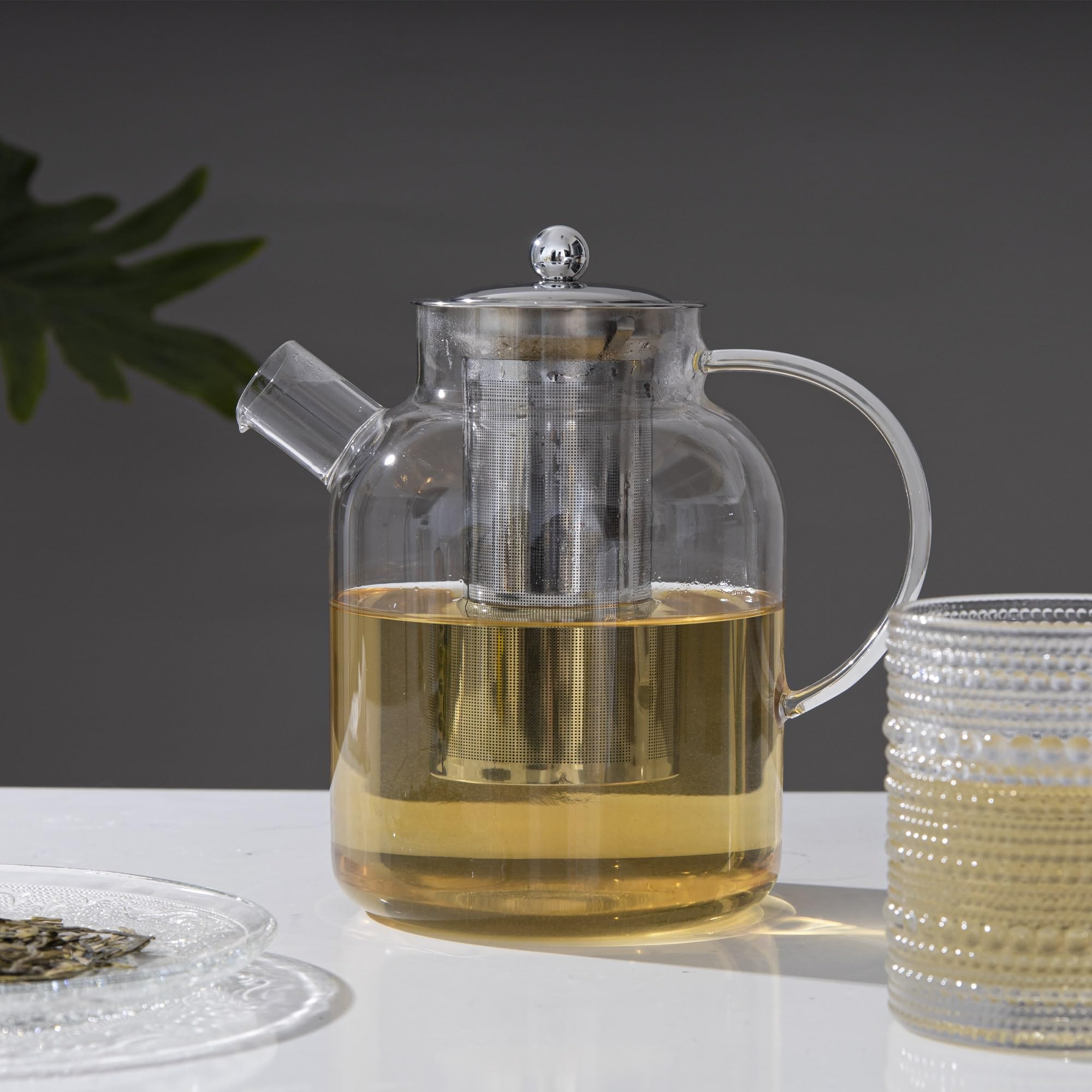 Eden & Willow Glass Teapot with Infuser | Stainless Steel Removable ...
