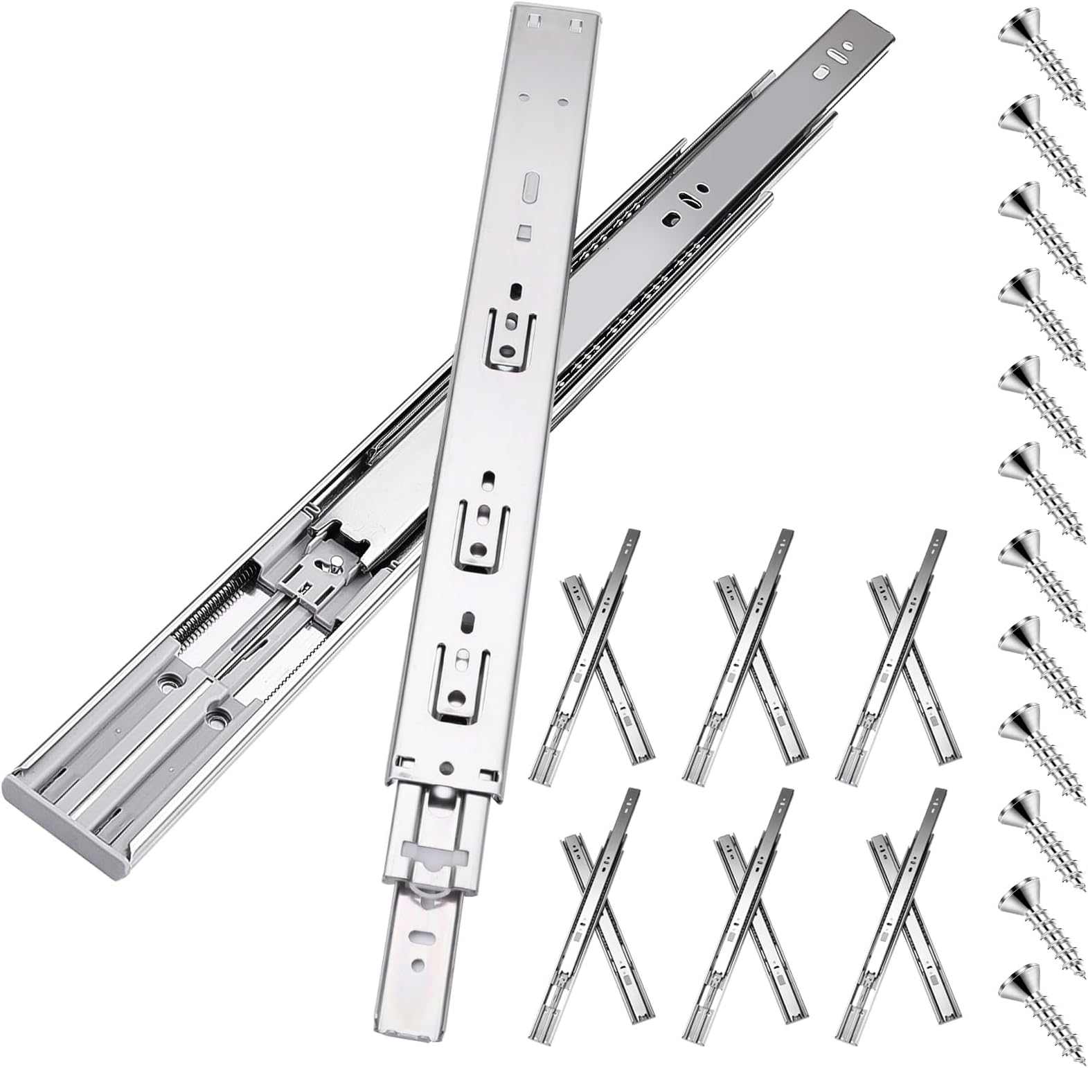 SHUHANG 10 Pair Full Extension Drawer Slides 8 10 12 14 16 18 20 22 24 ...