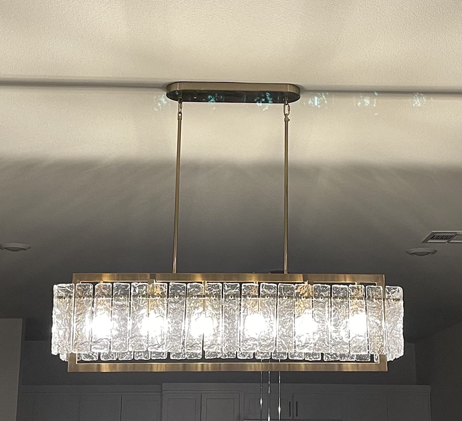 $36/mo - Finance Moooni Modern Rectangle Crystal Chandelier Gold Modern ...