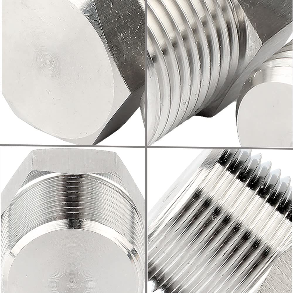 Snapklik.com : Yoebor Stainless Steel 304 Solid Outer Hex Thread Pipe ...