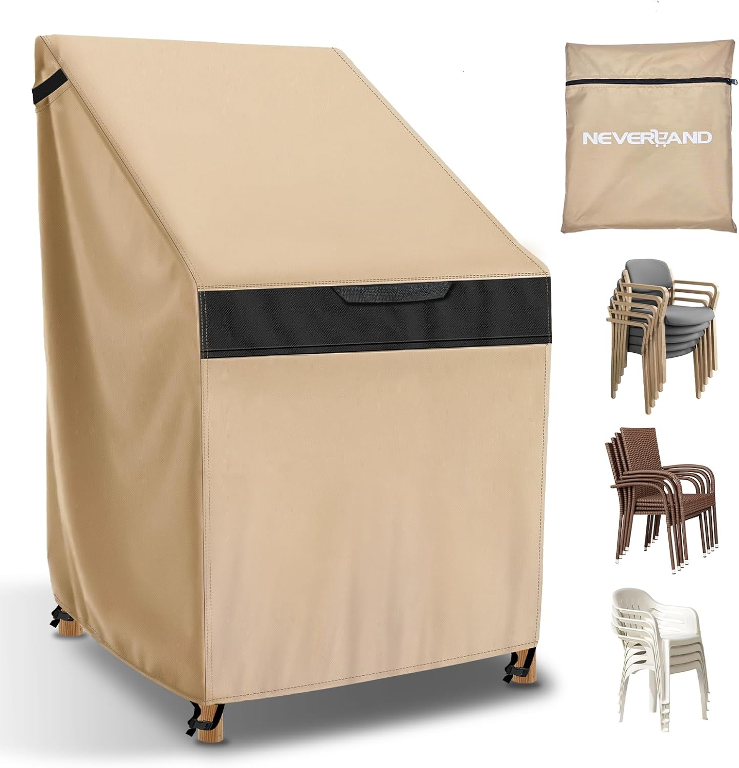 Amazon.com : NEVERLAND Stackable Patio Chair Covers, Stacking Outdoor ...