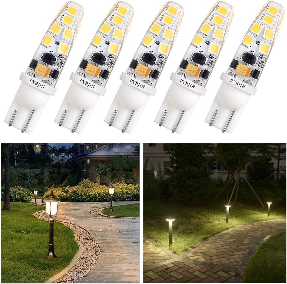 PYJR T10 Wedge Base Led Bulbs 12v Low Voltage Landscape, Ac/Dc 12V, 2W ...