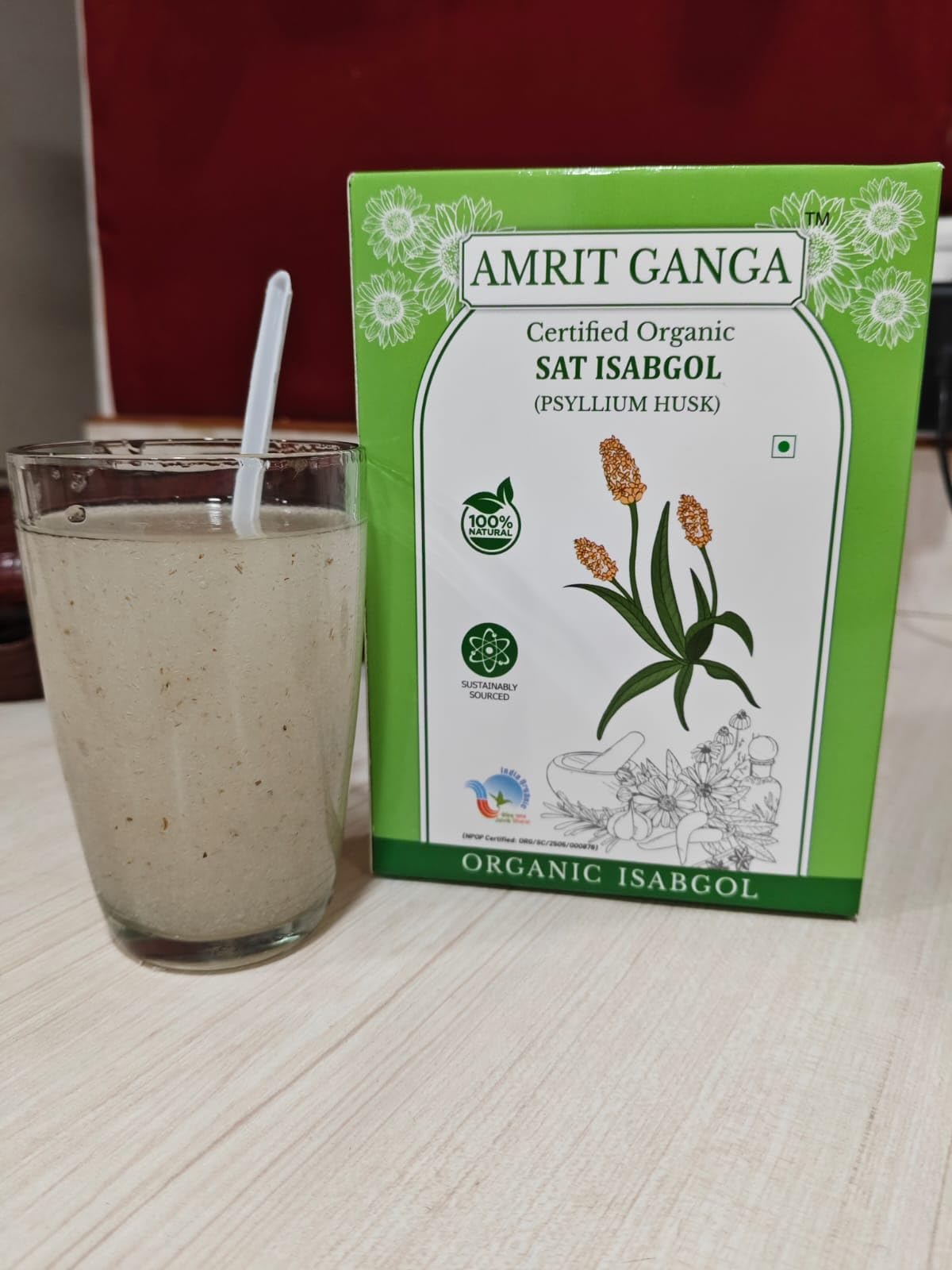 AMRIT GANGA Sat Isabgol | Organic Whole Psyllium Husk 200g | Natural ...