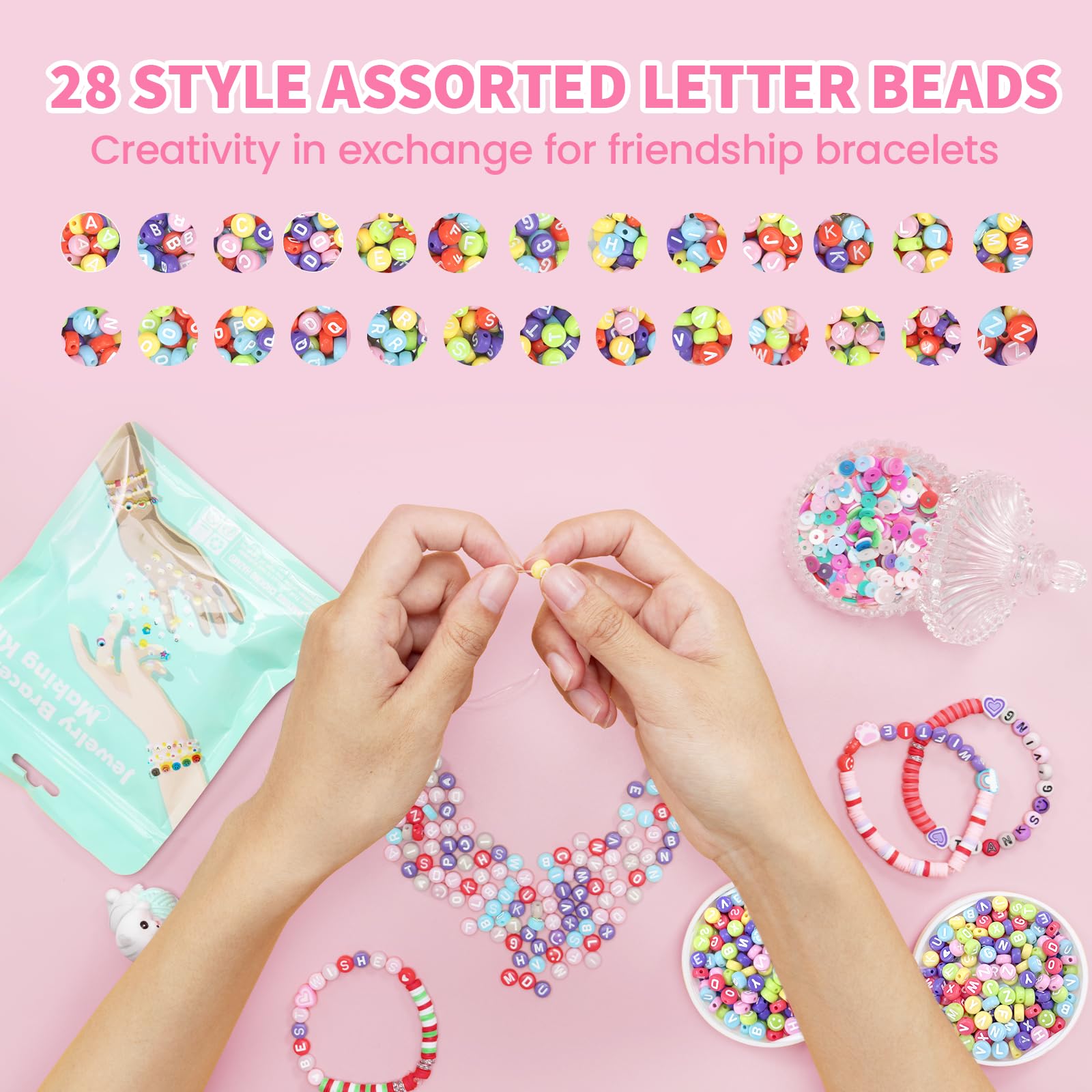 Snapklik.com : ARTDOT 800 Pieces Assortment Letter Beads For Friendship ...
