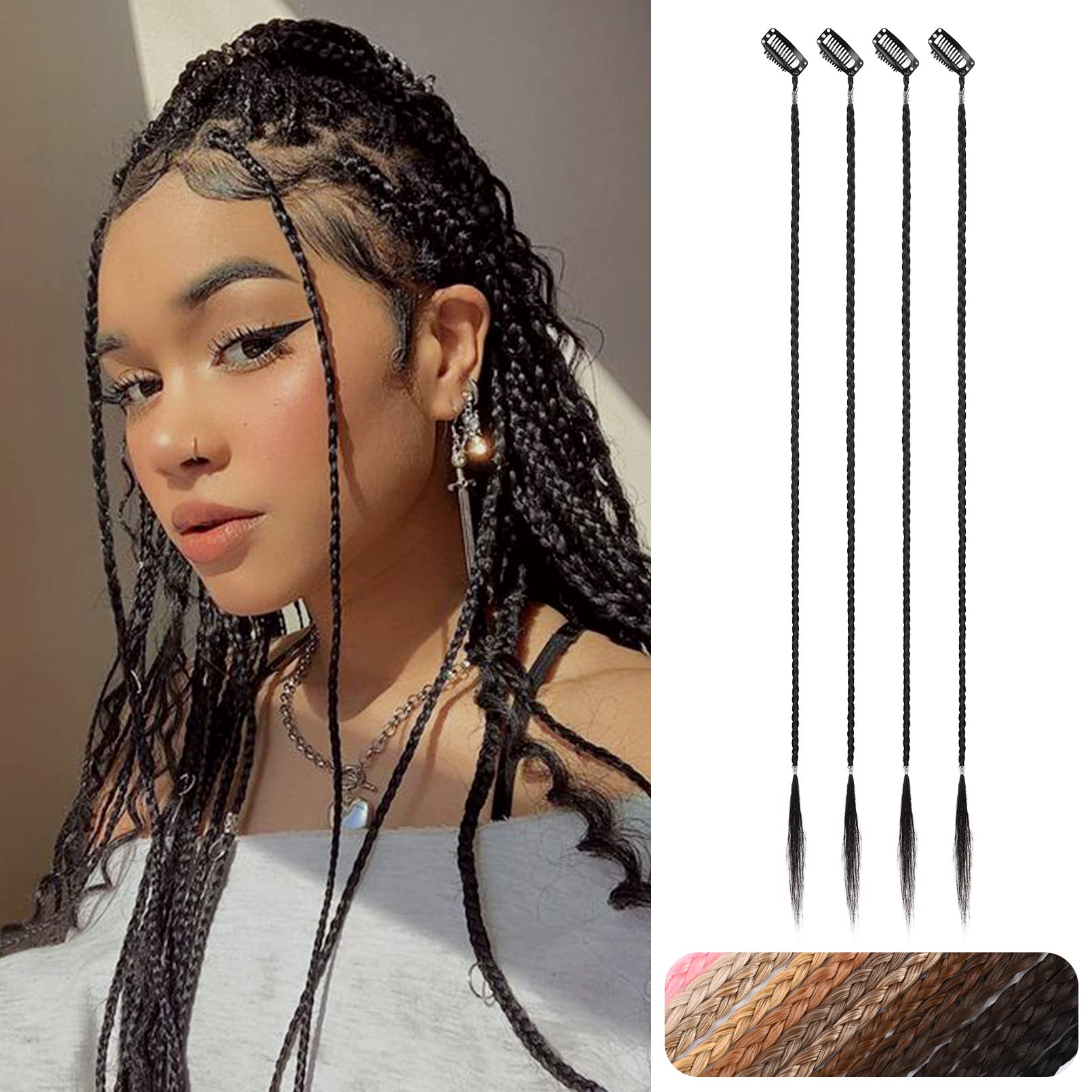 REECHO Baby Braids Hair Extensions, 4PCS Tiny Braids Extensions 22 ...