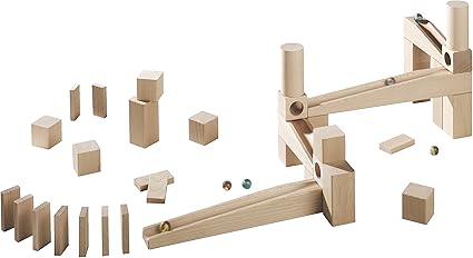 Amazon.com: HABA Ball Track Starter Set - 44 Piece Wooden Marble Run ...