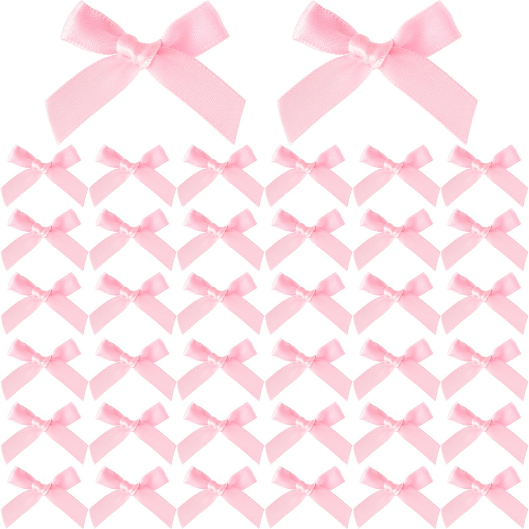 Amazon.com: Mxxipp 35pcs Mini Pink Ribbon Bows, Small Satin Ribbon Bow ...