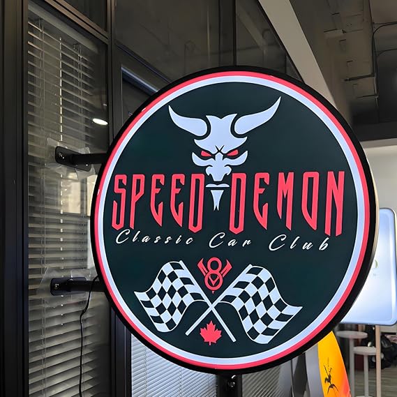 Amazon.com : Welaldmire Custom Round Projecting Lightbox Sign, Double ...