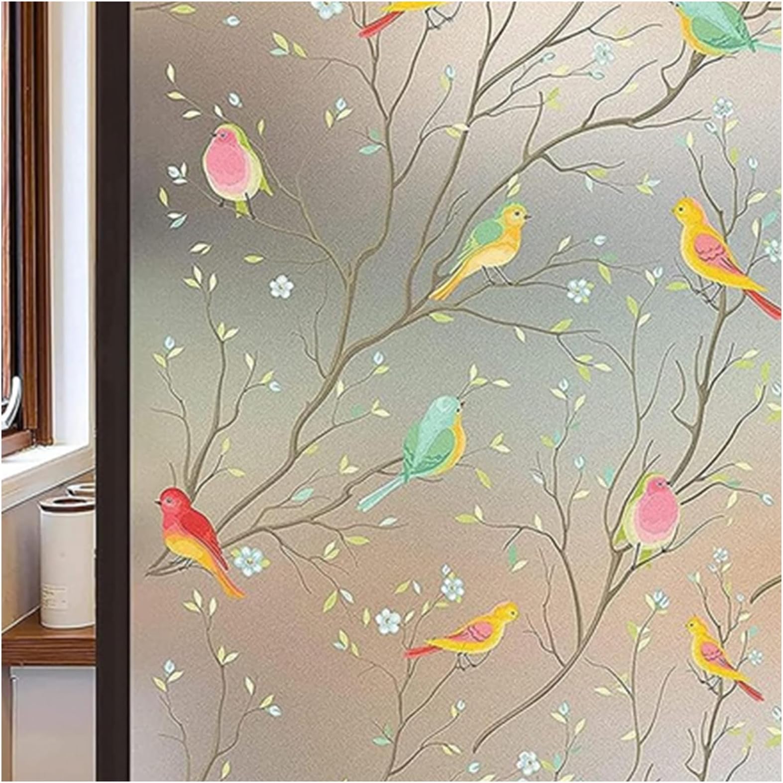 Zindoo Window Film Privacy Self Adhesive Stain Glass Film Window Cling ...