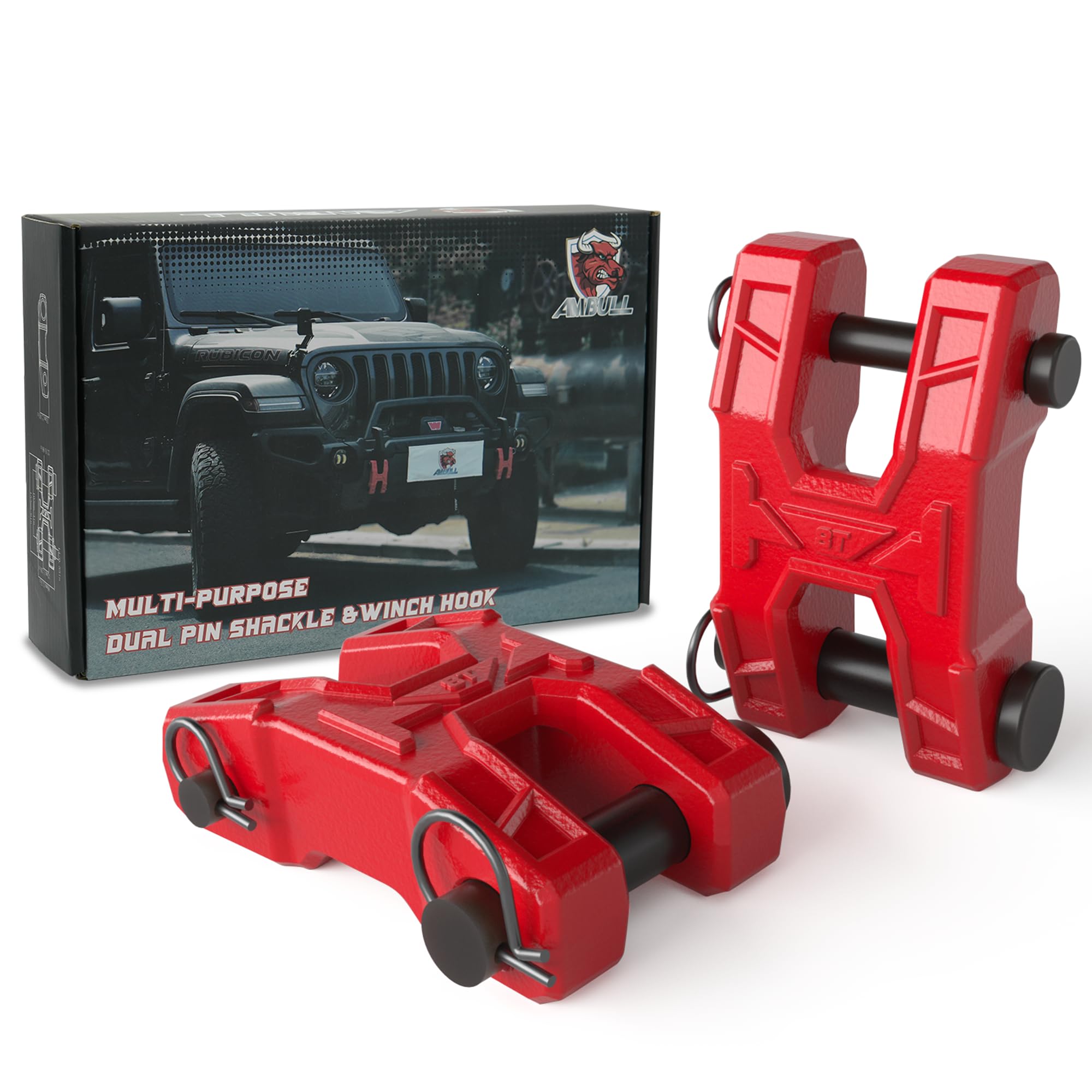 Snapklik.com : H-Shaped Towing Winch Shackle, Heavy Duty Winch Fairlead ...