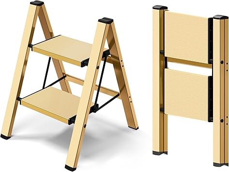 Taranta 2 Step Ladder,Aluminum Lightweight Folding 2 Step Stool with ...