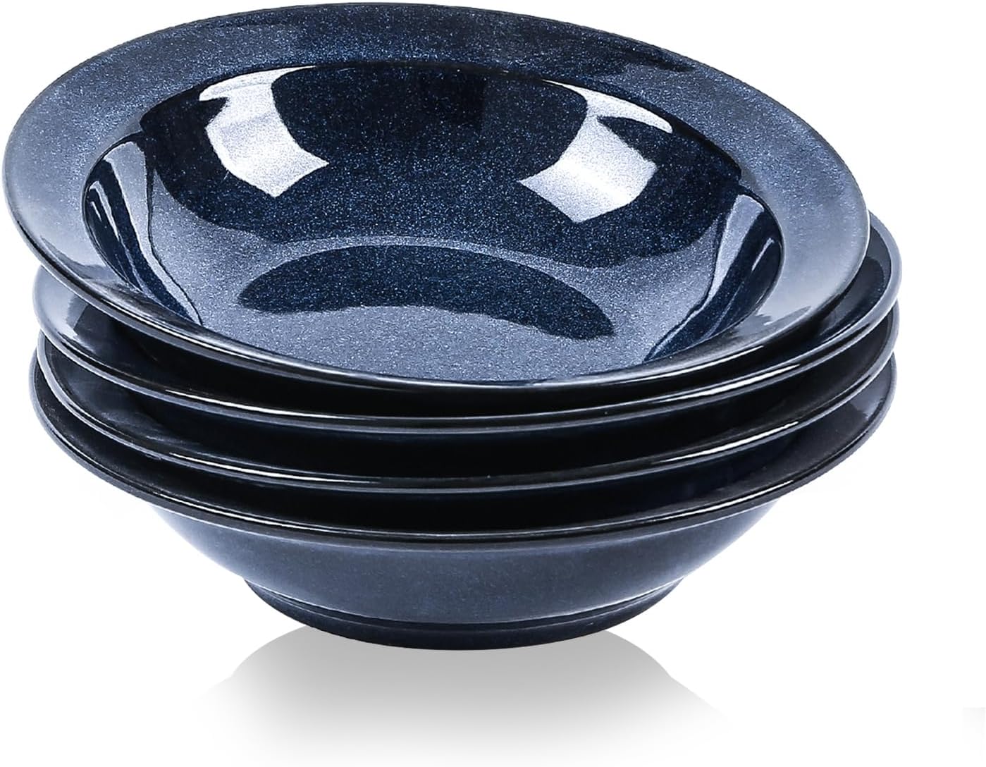 vicrays Wide Rim Soup Bowls - 27oz Ceramic Pasta Plates Bowl Set of 4 ...