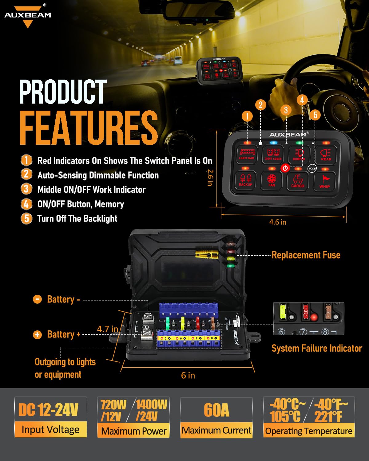 Snapklik.com : 8 Gang Switch Panel RB80 Toggle Momentary Pulsed RGB ...