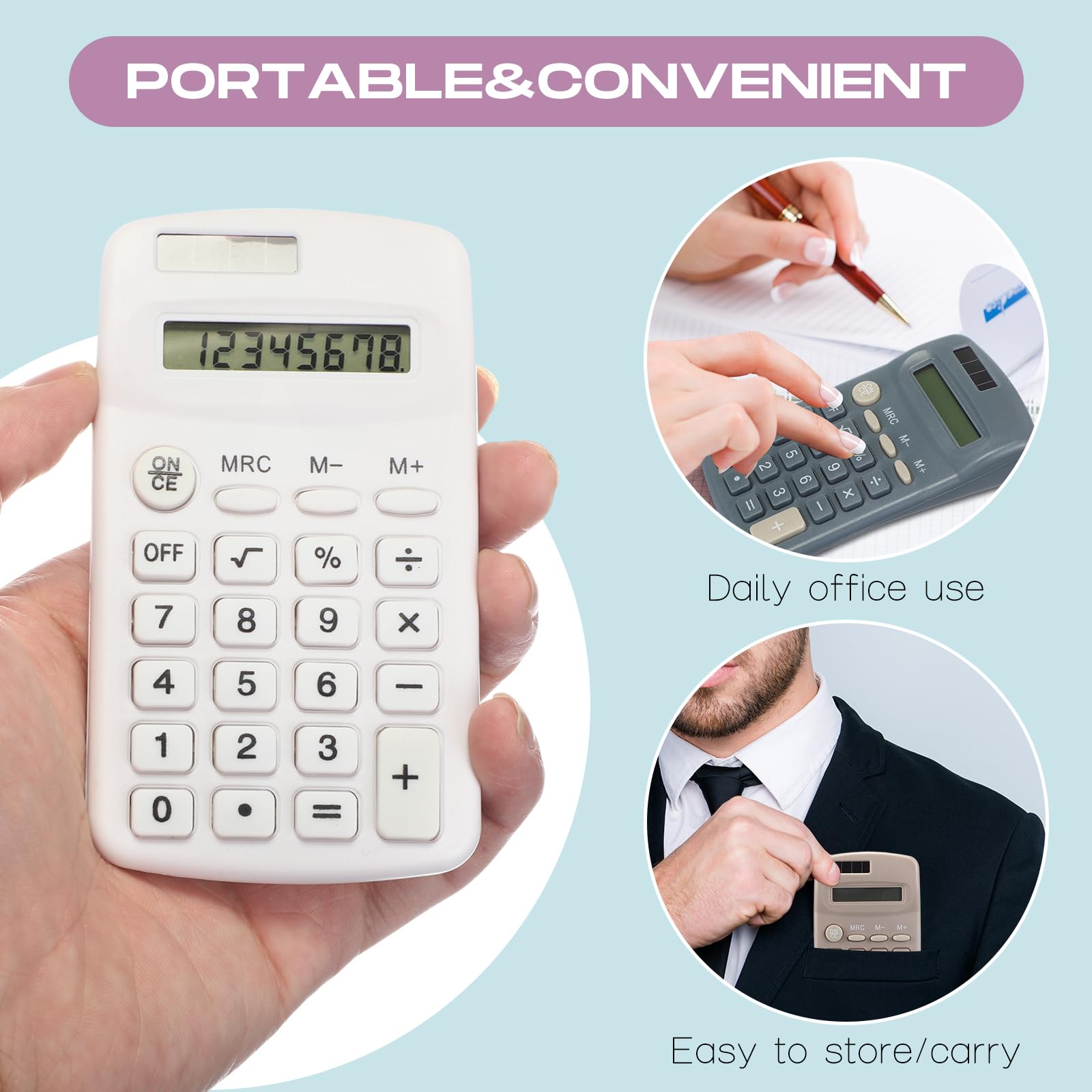 Snapklik.com : 30 Pack Pocket Calculator Small Battery Powered Bulk ...
