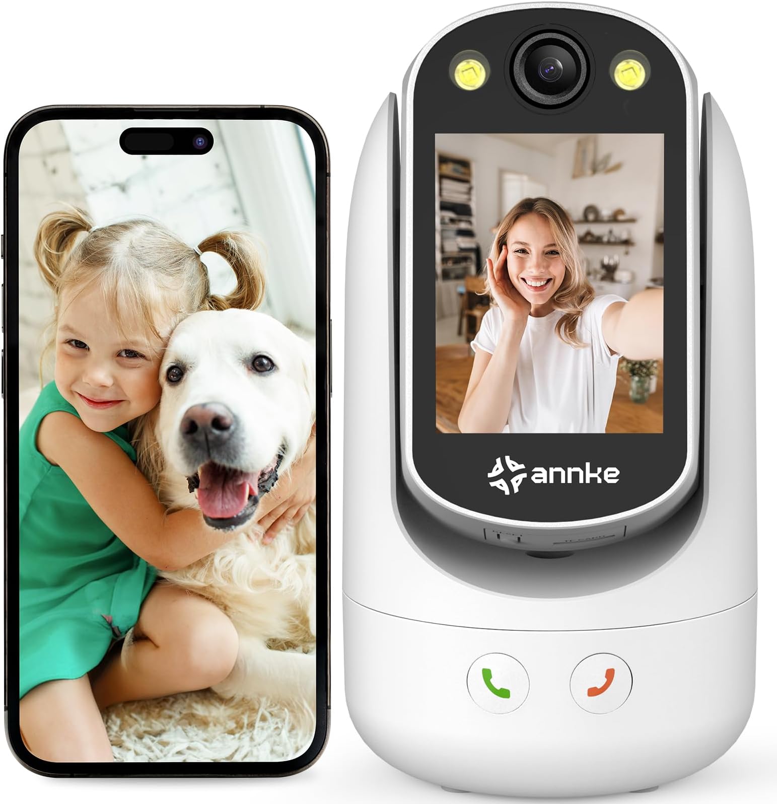 ANNKE Indoor Security Camera, Two-Way Video Pet Camera Home, 1080P UHD ...