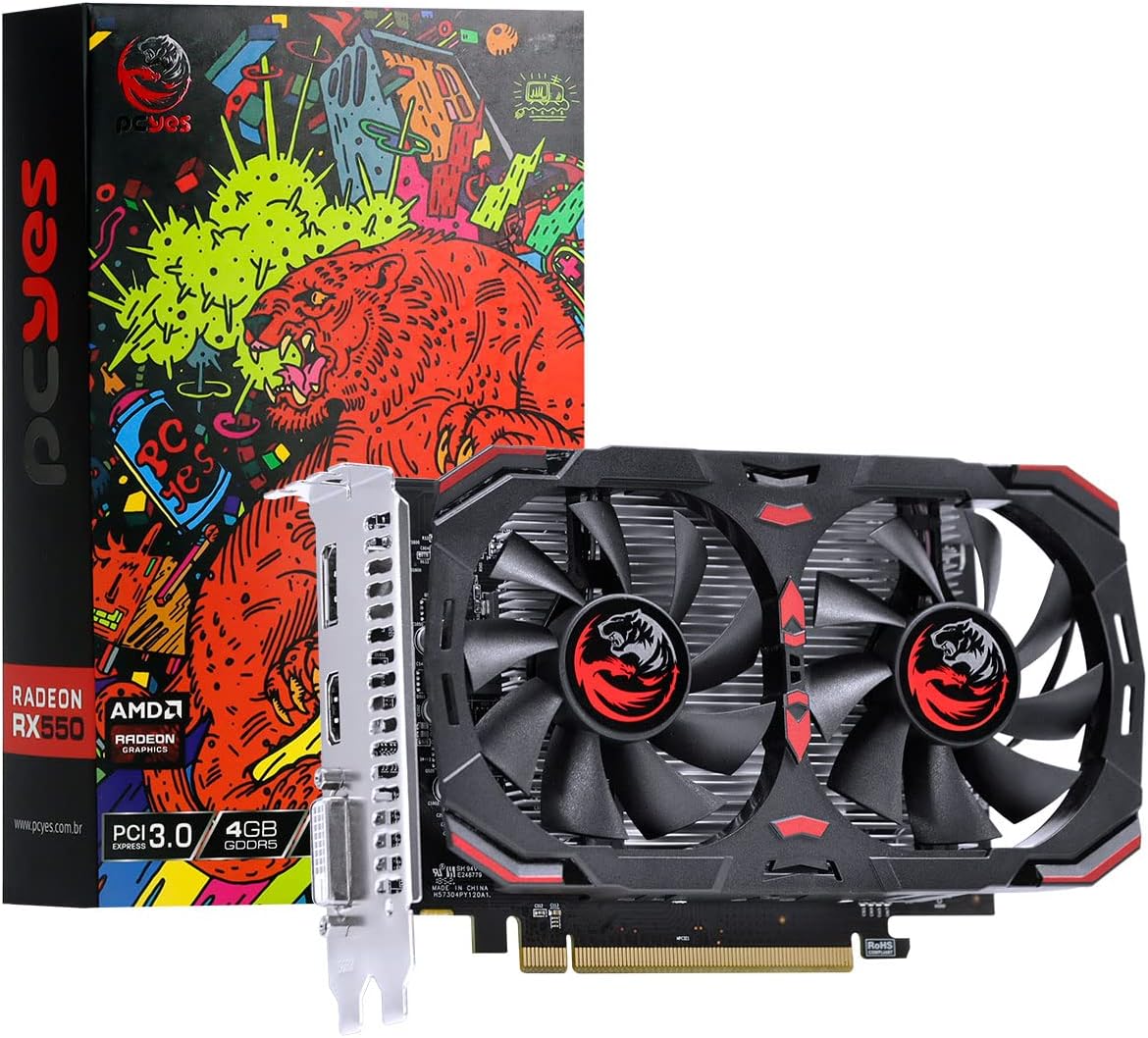 PLACA DE VIDEO AMD RADEON RX 550 4GB GDDR5 128 BITS DUAL-FAN GRAFFITI ...