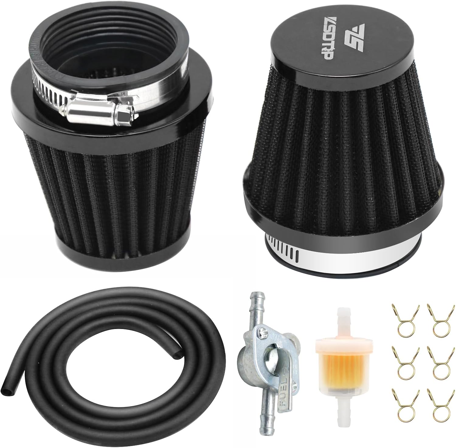 Amazon.com: YWLUWEI 2pcs 58mm Motorcycle Air Filter with Fuel Valve ...
