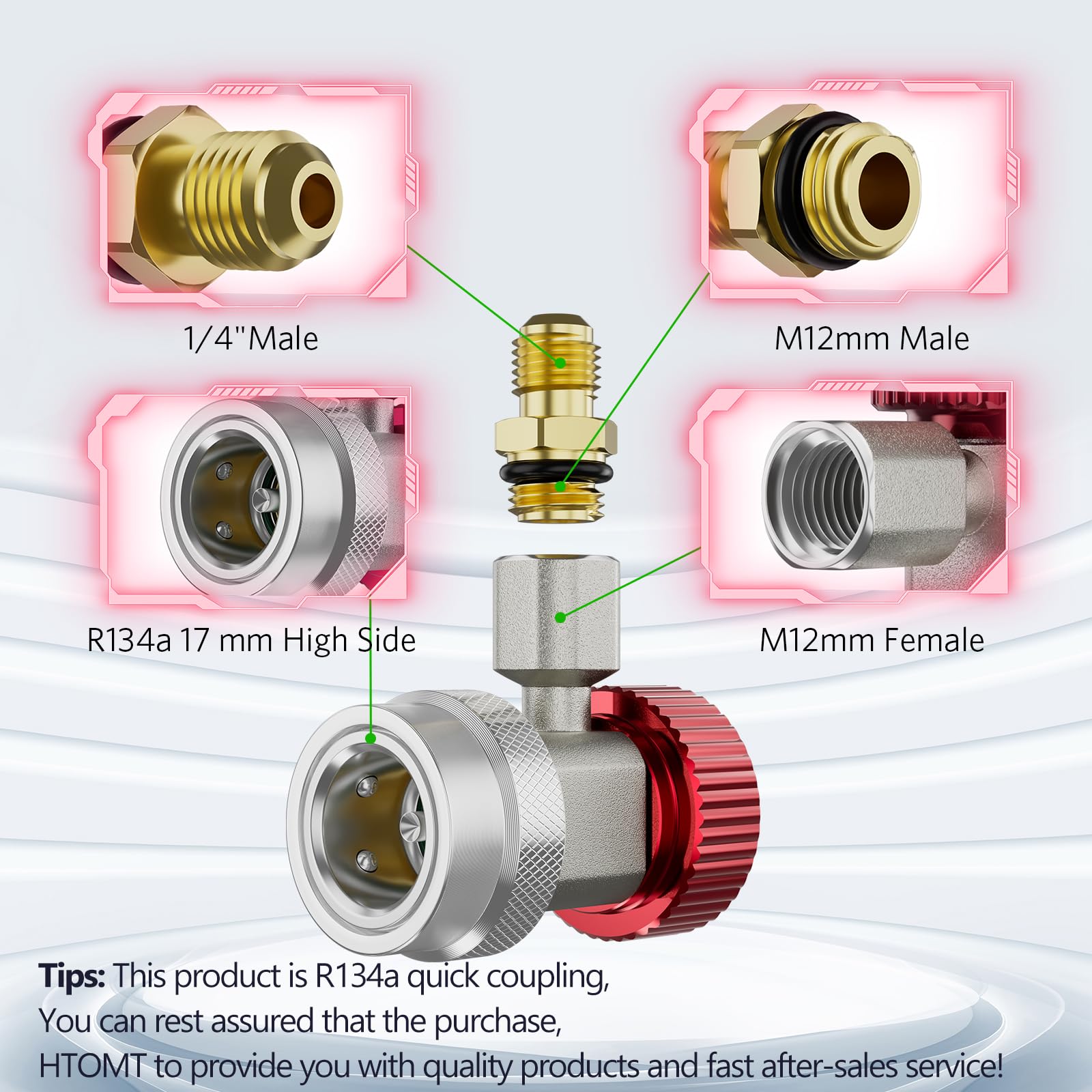 Snapklik.com : R134a Adapter,Adjustable R134a Quick Couplers Adapter ...