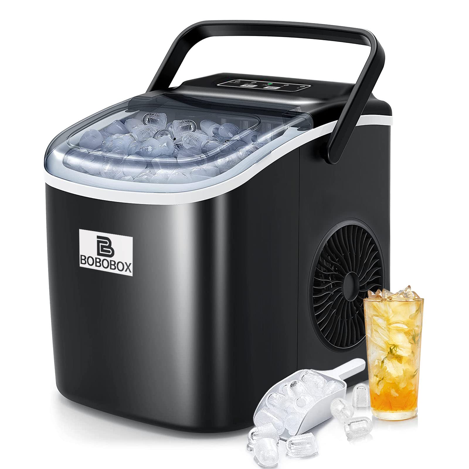 Black Compact Ice Maker (23-1-6, 2, Medium, Ice Makers, Black, 24-400 ...