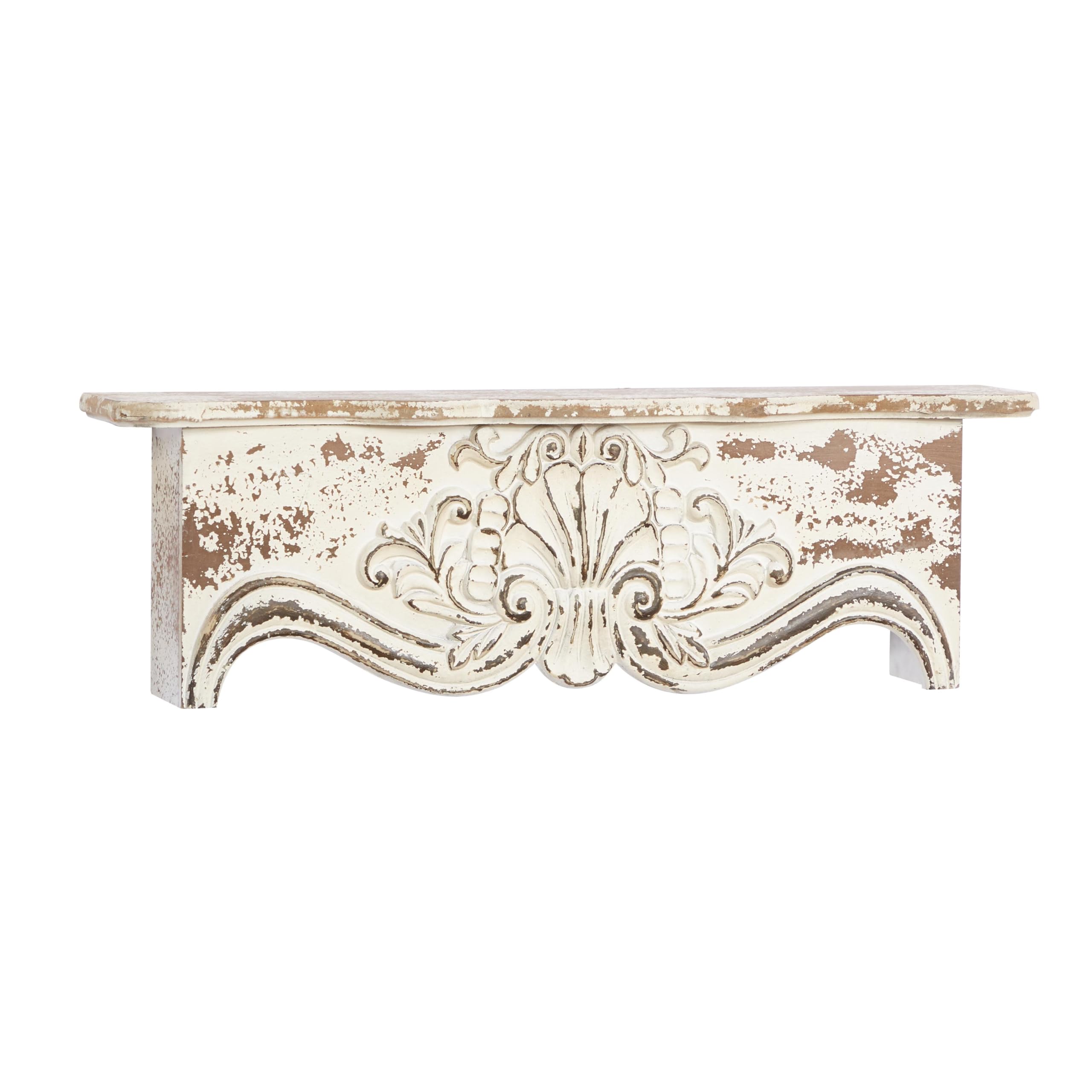 Amazon.com: Deco 79 Wood Scroll 1 Shelf Wall Shelf, 28" x 6" x 9 ...