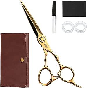 Amazon.com: Jonsanty 24K Gold Hair Cutting Scissors 6 inch Professional ...