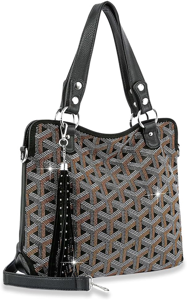 Colored Rhinestone Design Fashion Handbag | Faux Leather, Rhinestones ...