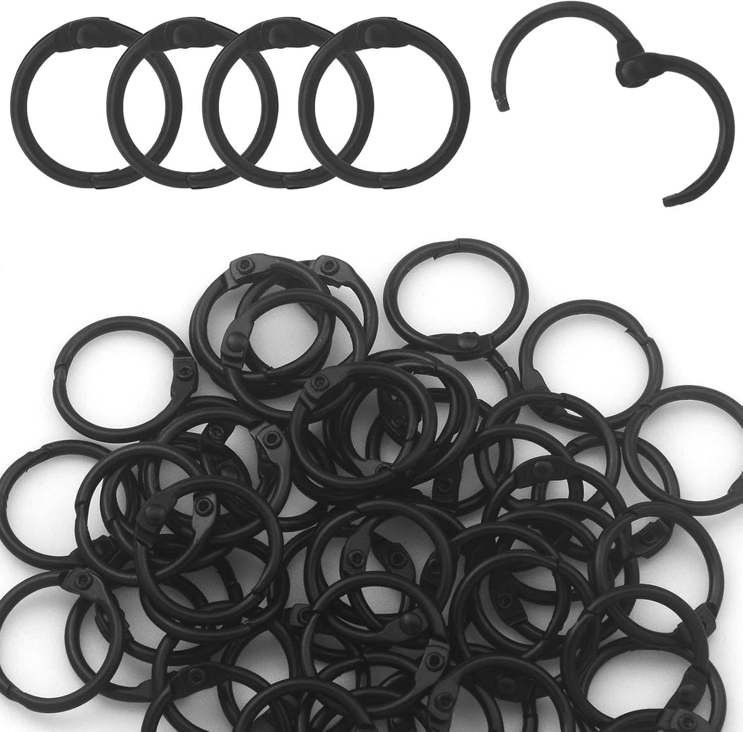 Amazon.com : LOUZAGO 50 Pack 2/3 Inch Binder Rings, Black Book Rings ...