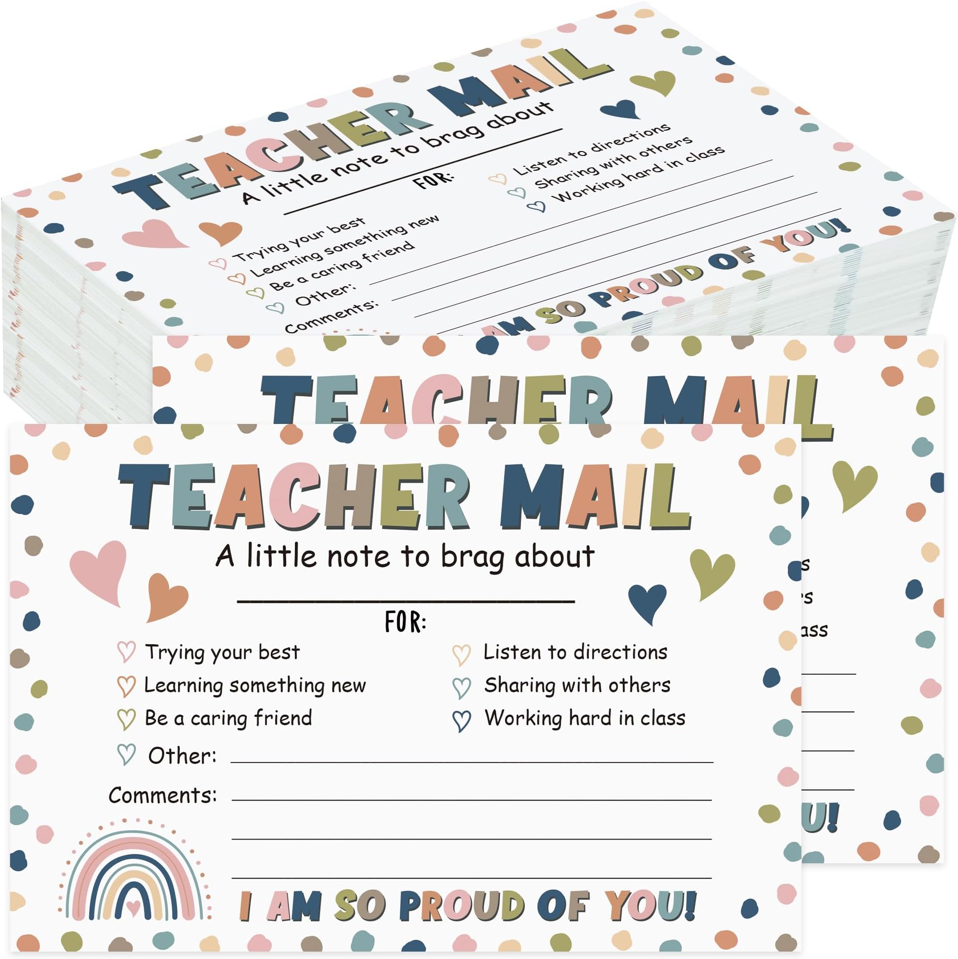 Amazon.com: Boho Rainbow Teacher Mail Notes to Parents Classroom Good ...