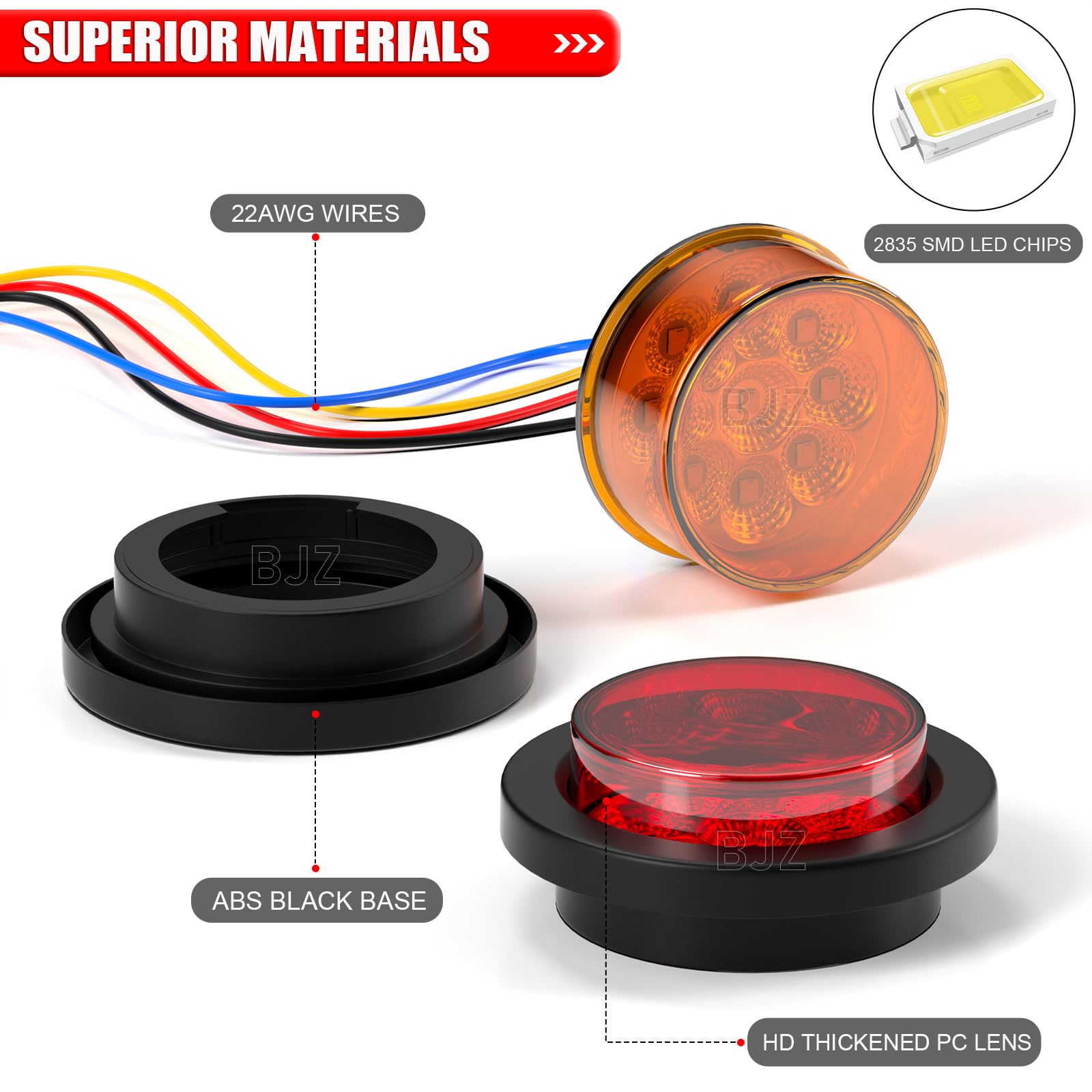 Snapklik.com : BJZ 2 High/Low Light+Strobe Light Trailer Clearance ...