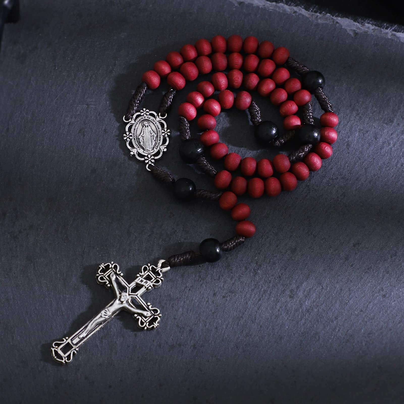 Snapklik.com : Catholic Rosary For Men - Handmade Red Wooden Rosaries ...
