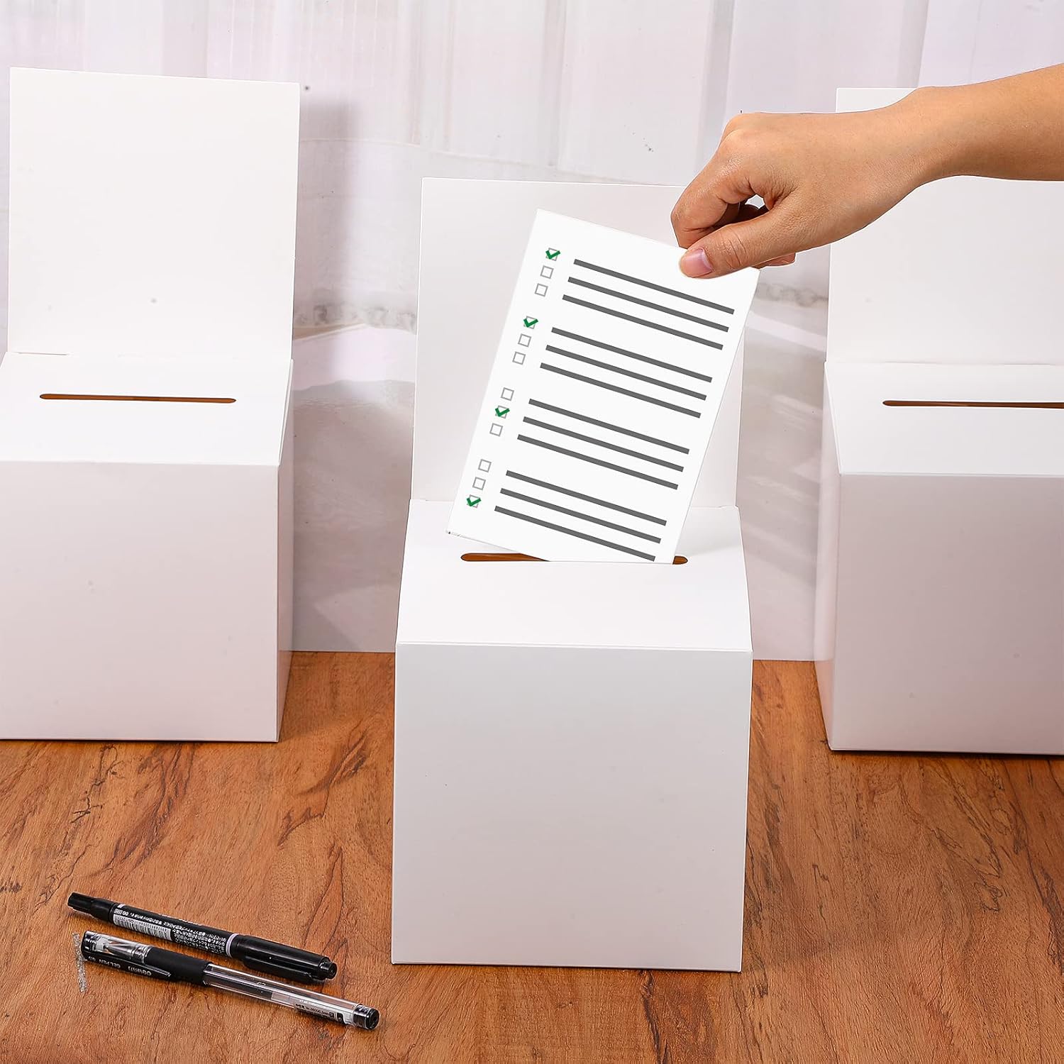 Buy Ballot Box Raffle Box Donation Box for Fundraising, 6 x 6 x 6 Inch ...