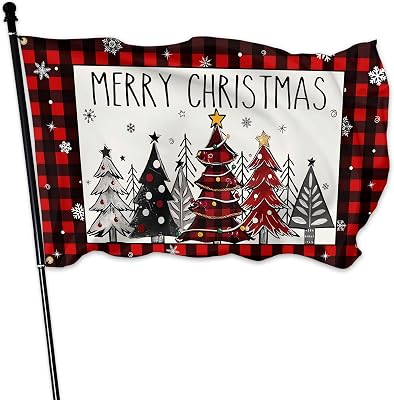 Amazon.com : Merry Christmas Flags 3x5 Ft Outdoor Double Sided Buffalo ...